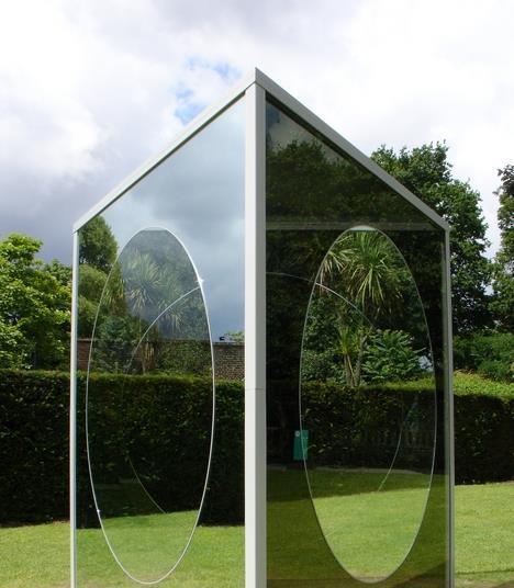 Dan Graham`s Triangular Pavilion Variation H in Dutch Garden, Holland ...