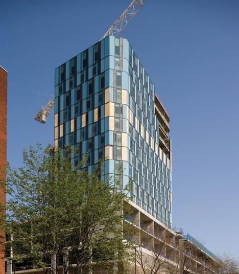 Tower of student rooms topped out | News | Building Design