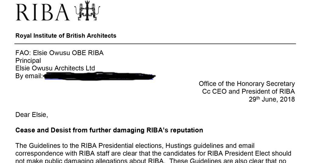RIBA fires off legal letter to its own presidential candidate | News ...