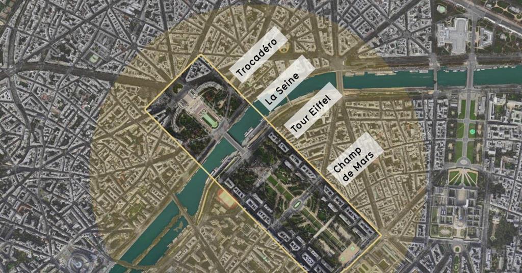 Eiffel Tower Map Paris Geographical Map With Eiffel Tower, Legend And