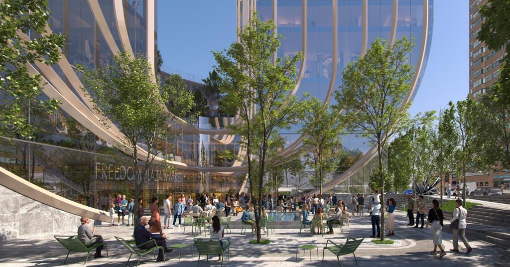 BIG unveils plans for Manhattan towers connected by cantilevered ...