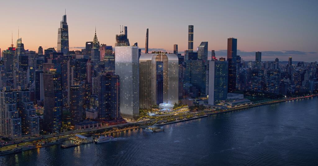 BIG unveils plans for Manhattan towers connected by cantilevered ...