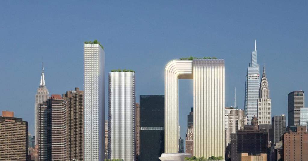 BIG unveils plans for Manhattan towers connected by cantilevered ...