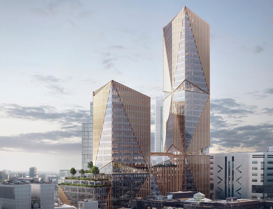 3XN reveals plans for Finsbury Avenue towers | News | Building Design